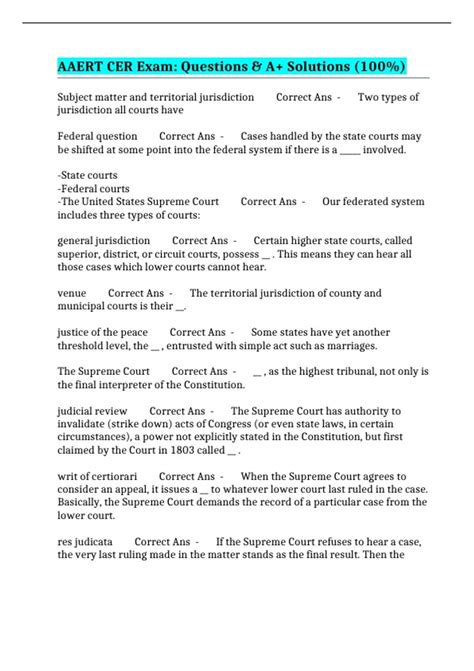 aaert cer exam questions and a solutions 100 aaert certification stuvia us