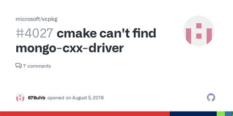 Cmake Cant Find Mongo Cxx Driver · Issue 4027 · Microsoftvcpkg · Github
