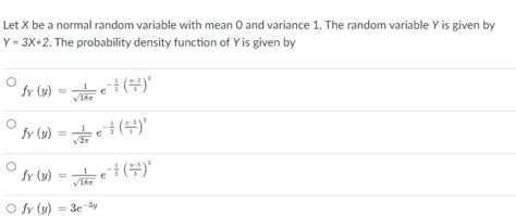 Solved Let X Be A Normal Random Variable With Mean 0 And