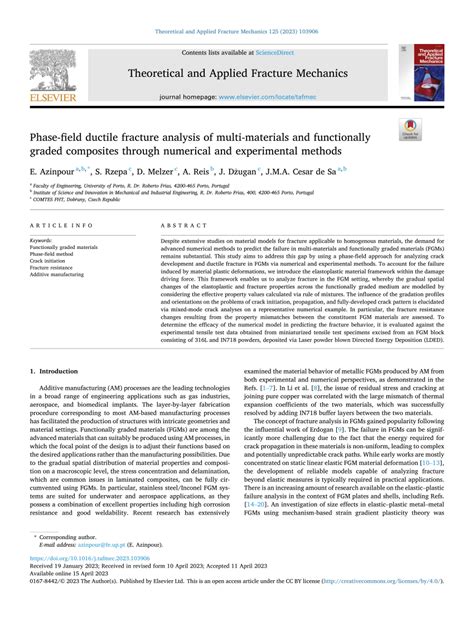 Pdf Phase Field Ductile Fracture Analysis Of Multi Materials And Functionally Graded