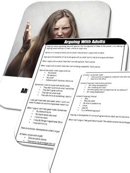 Arguing With Adults Social Script By Diana T Sylvander TPT