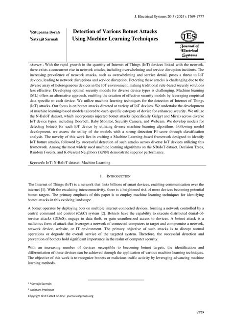 Pdf Detection Of Various Botnet Attacks Using Machine Learning Techniques