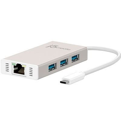 J Create Usb Type C Gigabit Ethernet Hub Multi Adapter Jch Computers Tech Parts