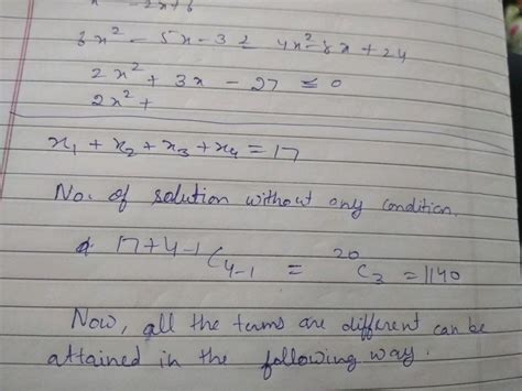 5 How Many Solutions Are There To The Equation Xı X2 X3 X4 17