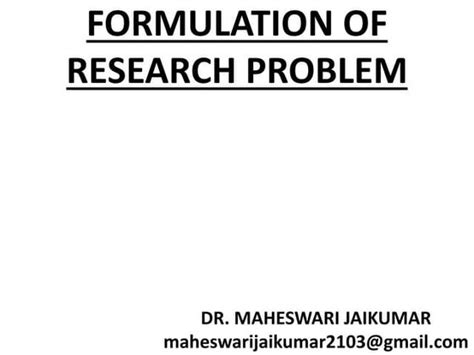 Identification Of Research Problem Pptx