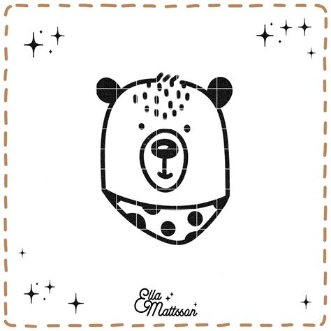 Plotterdatei Süßer Teddy Bär Mit Halstuch Ella Mattsson©