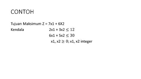 Pemrograman Bulat Pemrograman Bulat Integer Programming Integer Programming