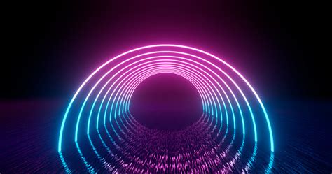 3d 렌더링 어두운 터널에 대한 네온 빛의 기하학적 그림 레이저 빛 네온 배경 0명에 대한 스톡 사진 및 기타 이미지 0명 3차원 형태 Fashion Show