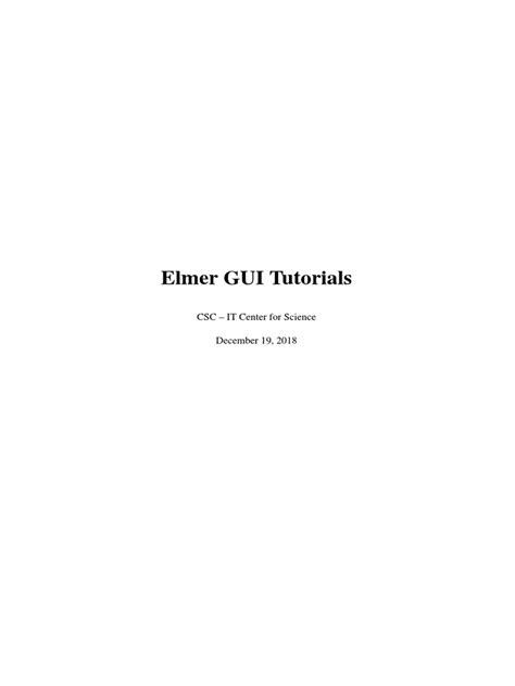 elmer gui tutorials csc it center for science december 19 2018