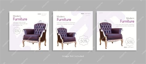 깔끔하고 심플한 가구 포스트 템플릿 프리미엄 벡터