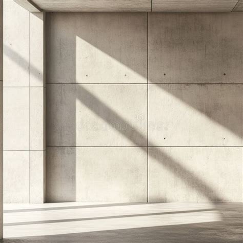 Minimalist Concrete Texture Background With Sunlight Casting Shadows In A Modern Architectural