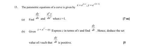 15 The Parametric Equations Of A Curve Is StudyX