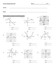 Understanding Domain And Range Practice Worksheet Course Hero