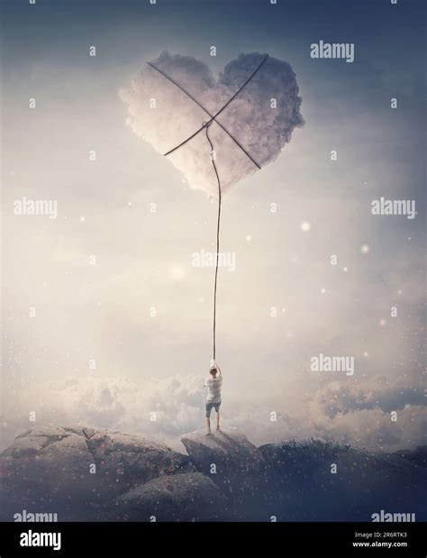 Romantic View Of A Young Man Holding A Lasso Trying To Catch And Pull