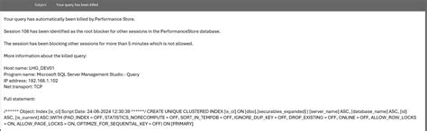 Kill Blocking Sessions Performance Store