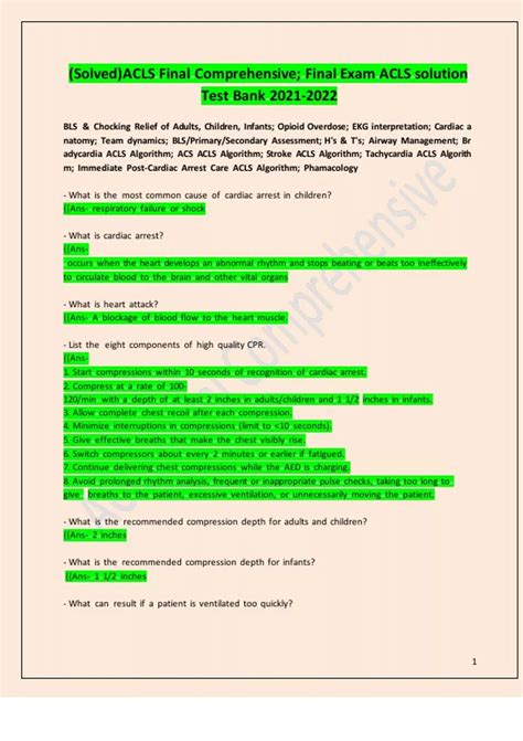 Acls Final Exam Newest 2025 Actual Exam Complete 100 Questions And Correct Detailed Answers