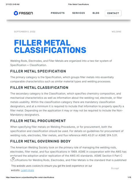 Filler Metal Classifications Pdf Construction Welding
