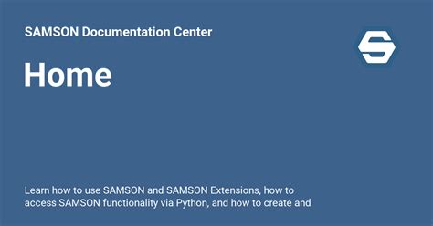 SAMSON Documentation Center SAMSON Documentation Center