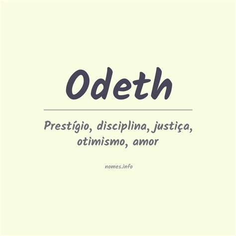 Significado Do Nome Odeth