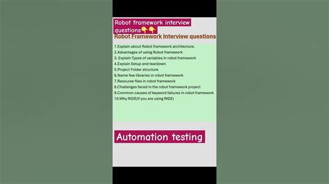 Python Robot Framework Interview Questionshow To Prepare For