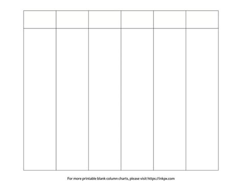 Printable Landscape Style 6 Column Chart Column Printables Chart