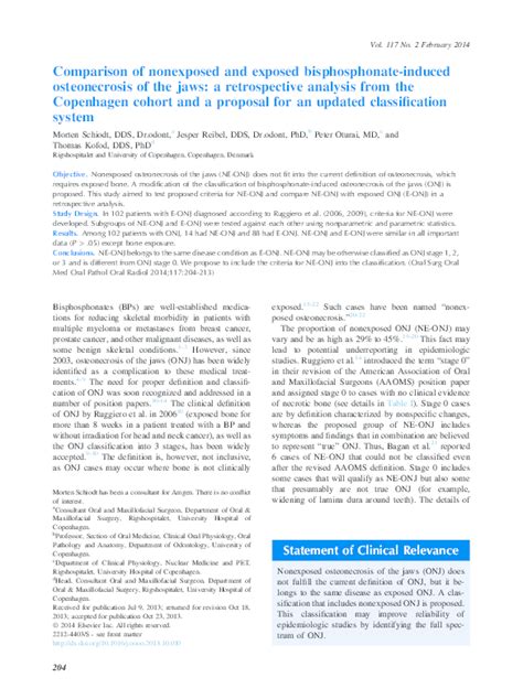 Pdf Comparison Of Nonexposed And Exposed Bisphosphonate Induced