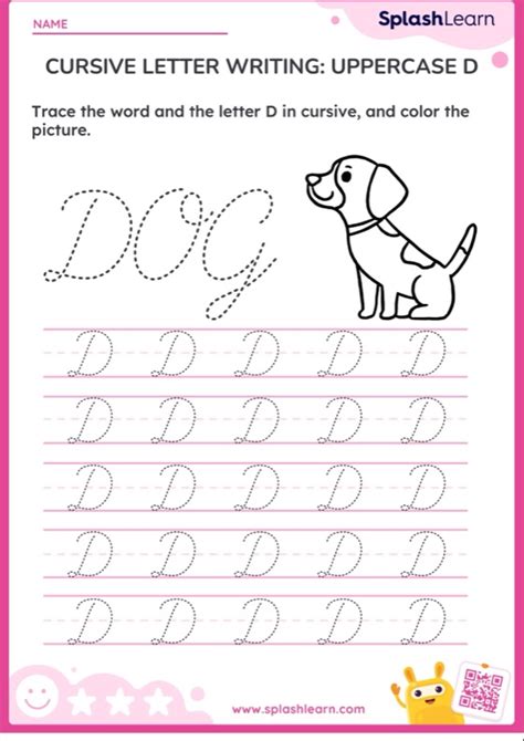 Cursive Letter D Worksheets Free And Printable Splashlearn