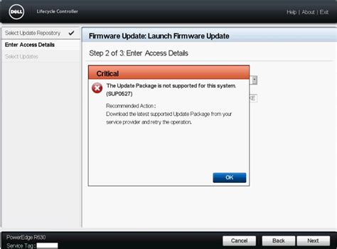 Poweredge Error Sup0527 When Attempting To Update Hard Drive Or Sdd