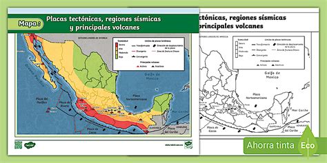 Mapa Placas Tectónicas Regiones Sísmicas Y Principales Volcanes