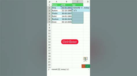 How To Calculate Age In Ms Excel Excel Magic Trick 💡 Excel
