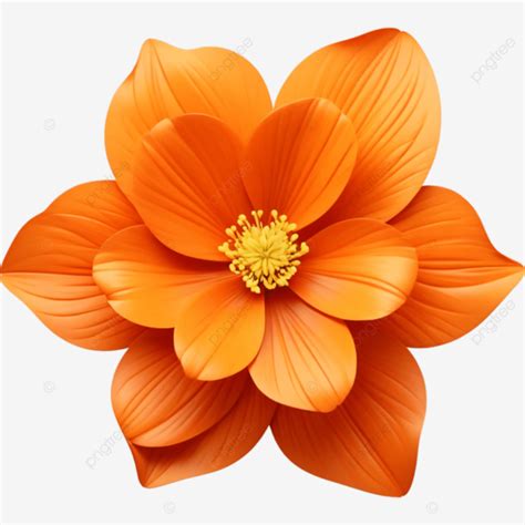 Realistic Beautiful Orange Flower Illustration Element Flowers Orange