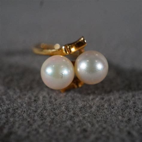 Pearl Bypass Ring Etsy