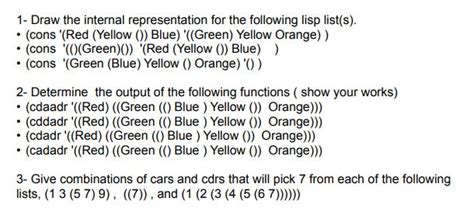 1 Draw The Internal Representation For The Following