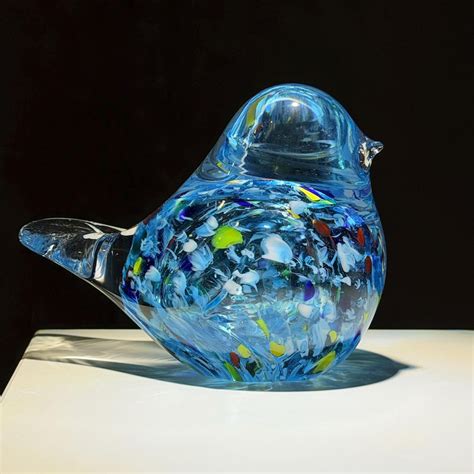 Blown Glass Birds Vintage Etsy