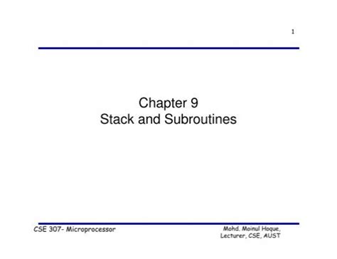 Chapter 9 Stack And Subroutines