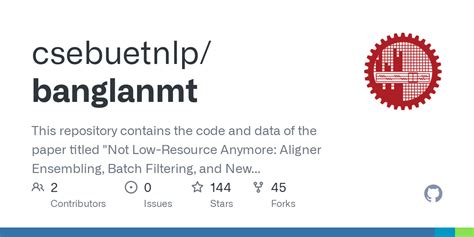 github csebuetnlp banglanmt this repository contains the code and