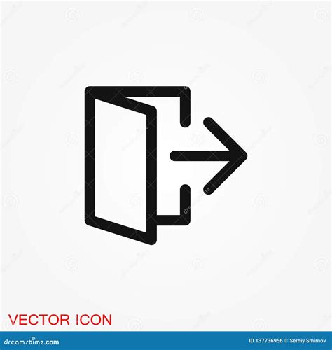 The Exit Icon Logout And Output Outlet Out Symbol Vector Logo Stock Illustration