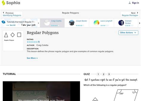 Sophia Regular Polygons Tutorial Instructional Video For 6th 8th Grade Lesson Planet