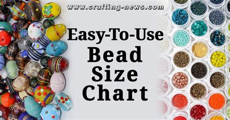 An Assortment Of Bead Size Chart With The Words Easy To Use Bead