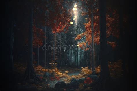 Dark Autumn Forest Wallpaper