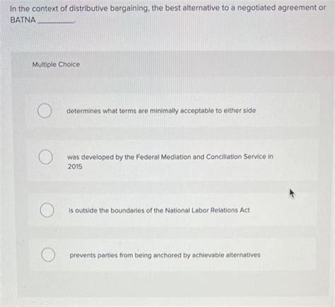 Solved In The Context Of Distributive Bargaining The Best
