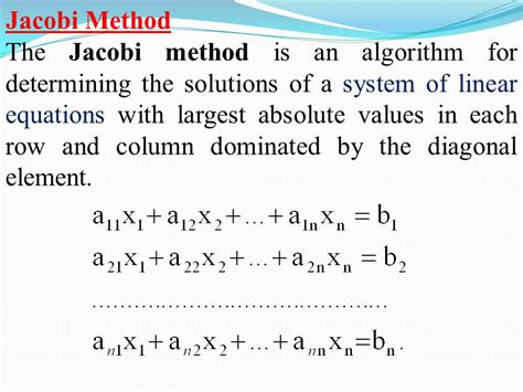 Numerical Solution Of Linear Equations Ppt Video Online Download