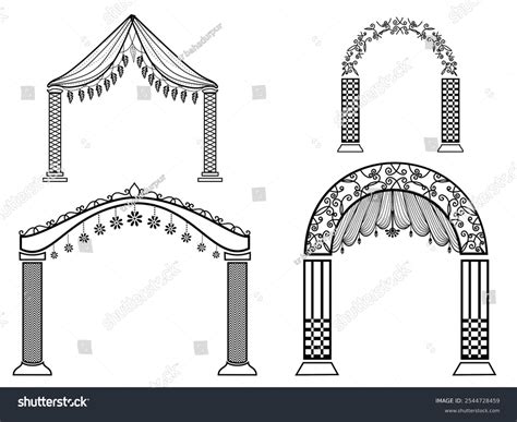 Mandap Style Gate Border Design Wedding Stock Vector Royalty Free 2544728459 Shutterstock