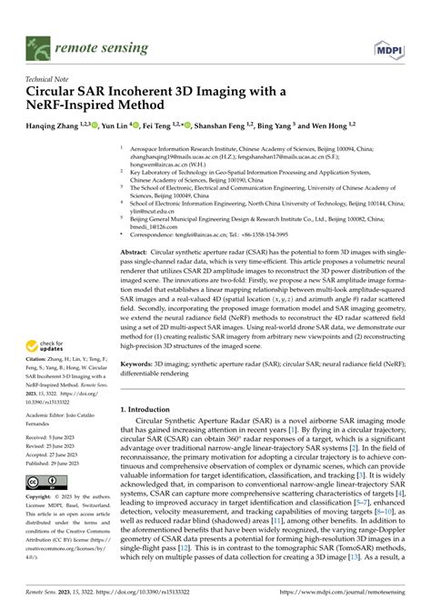 Pdf Circular Sar Incoherent 3d Imaging With A Nerf Inspired Method
