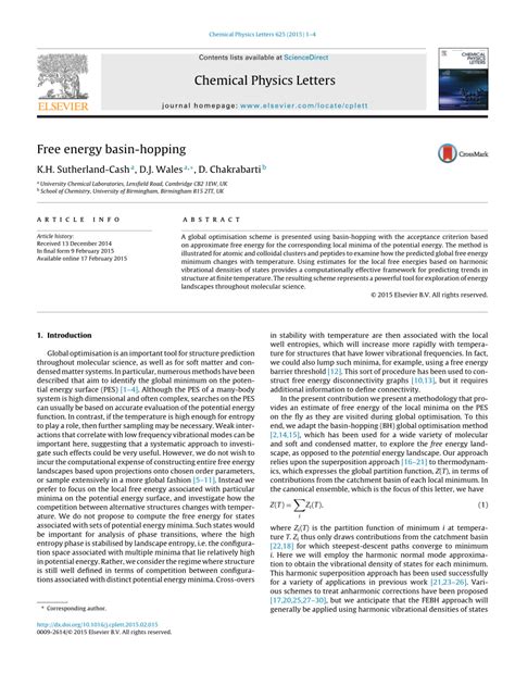 Pdf Free Energy Basin Hopping