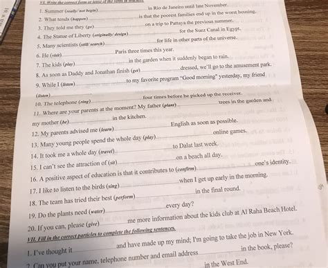 VI Write The Correct Form Or Tense Of The StudyX