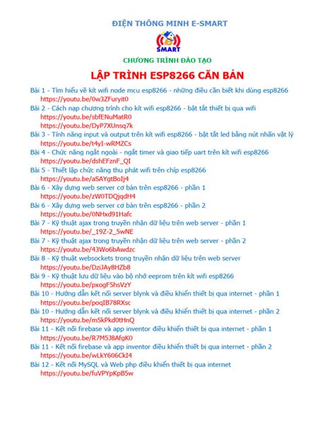 Tu Hoc Lap Trinh Esp8266 Can Ban Pdf