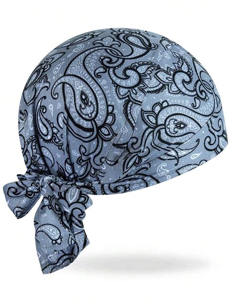 1 Pieces Doo Rag Paisley Bandana Hat Cooling Helmet Liner Sweat Wicking Beanie Dew Rags Caps