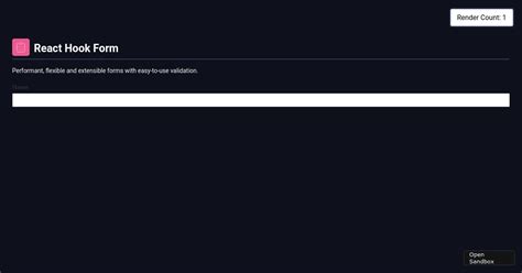 React Hook Form 7392 Crash Forked Codesandbox