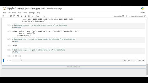 Data Science Using Python Pandas Dataframe Part 1 Youtube
